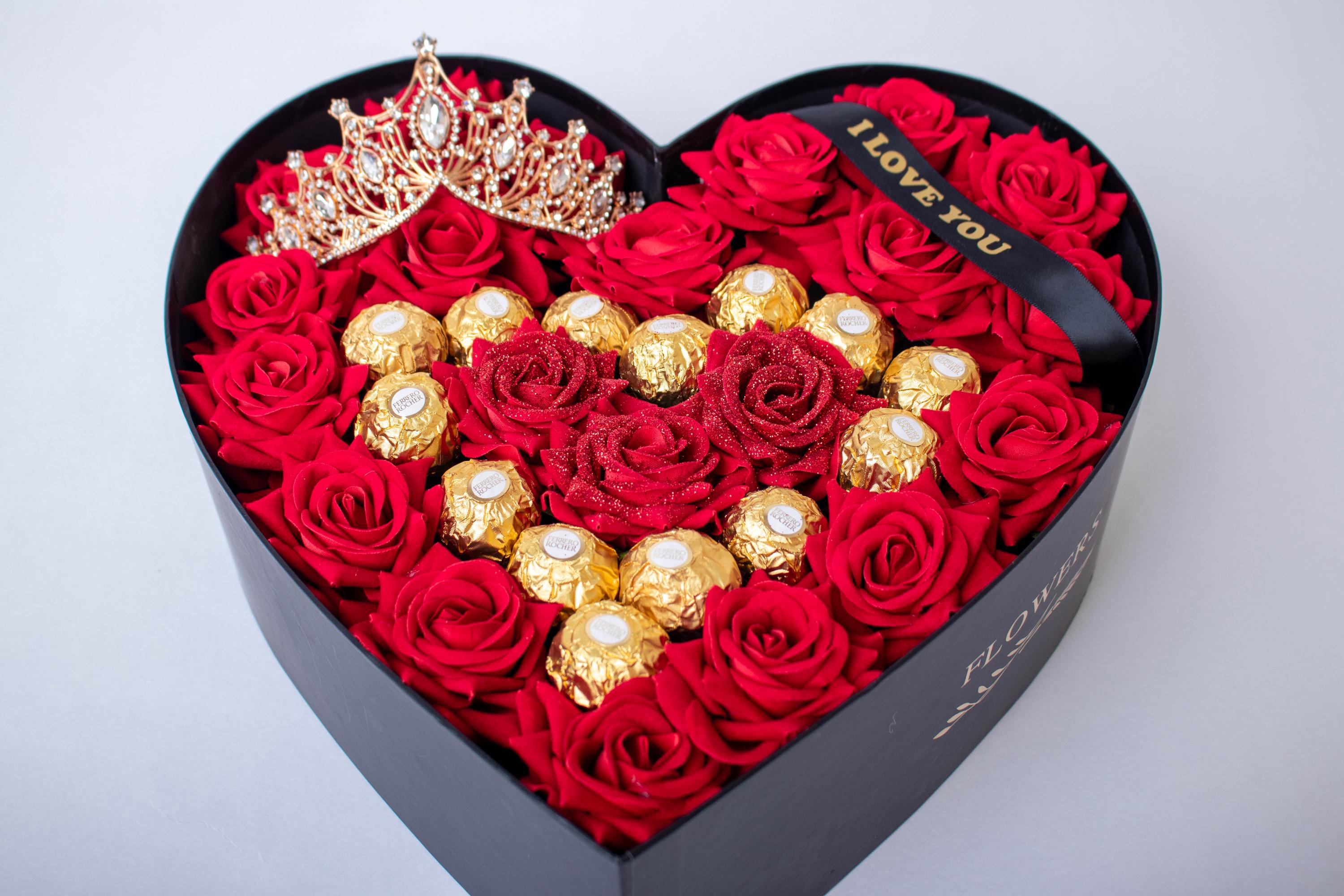 Valentines Day Gift Heart Shape Eternal Rose Box /forever Roses/rosas ...