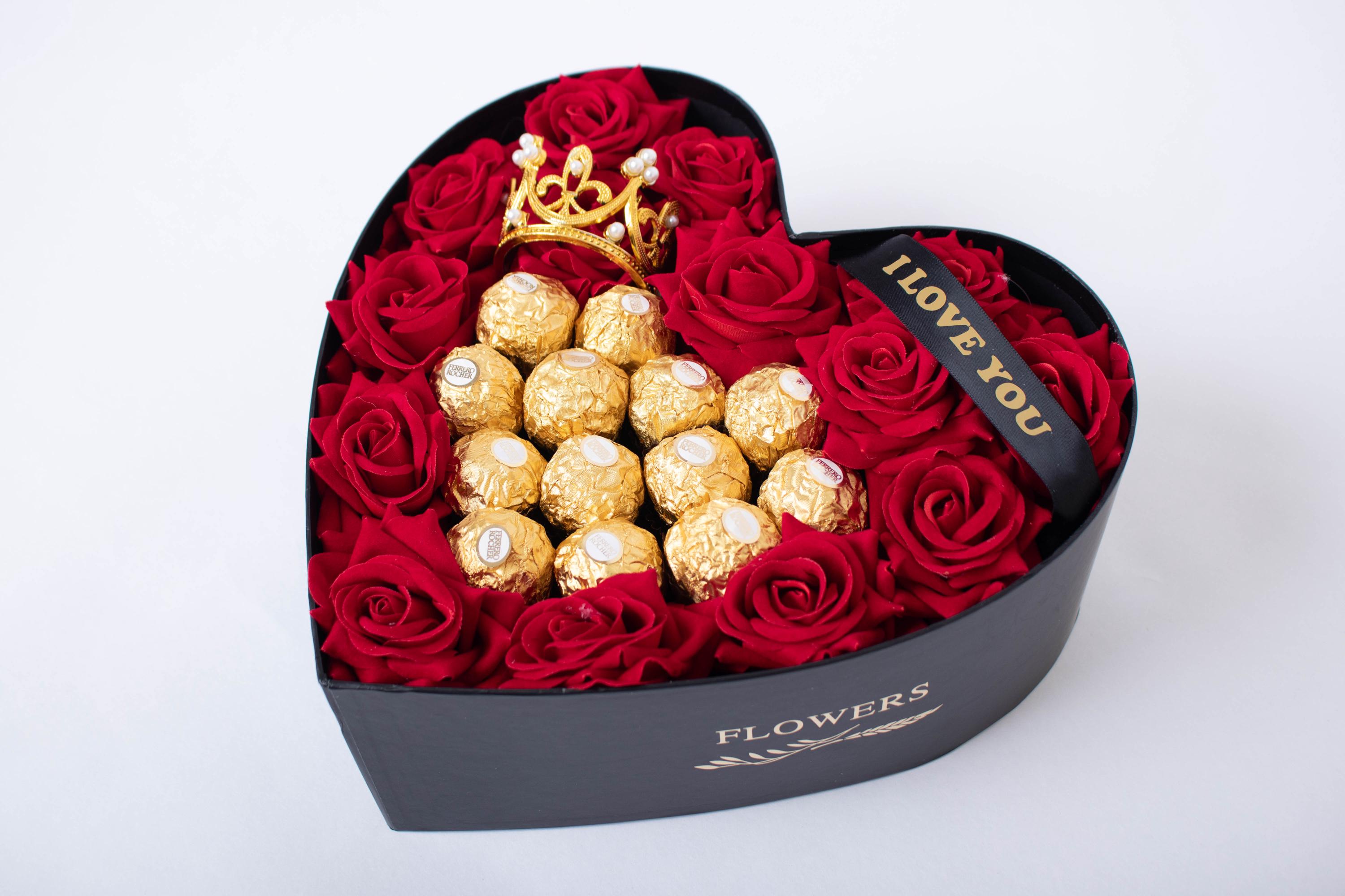 Valentines Day Gift Heart Shape Eternal Rose Box /forever Roses/rosas ...