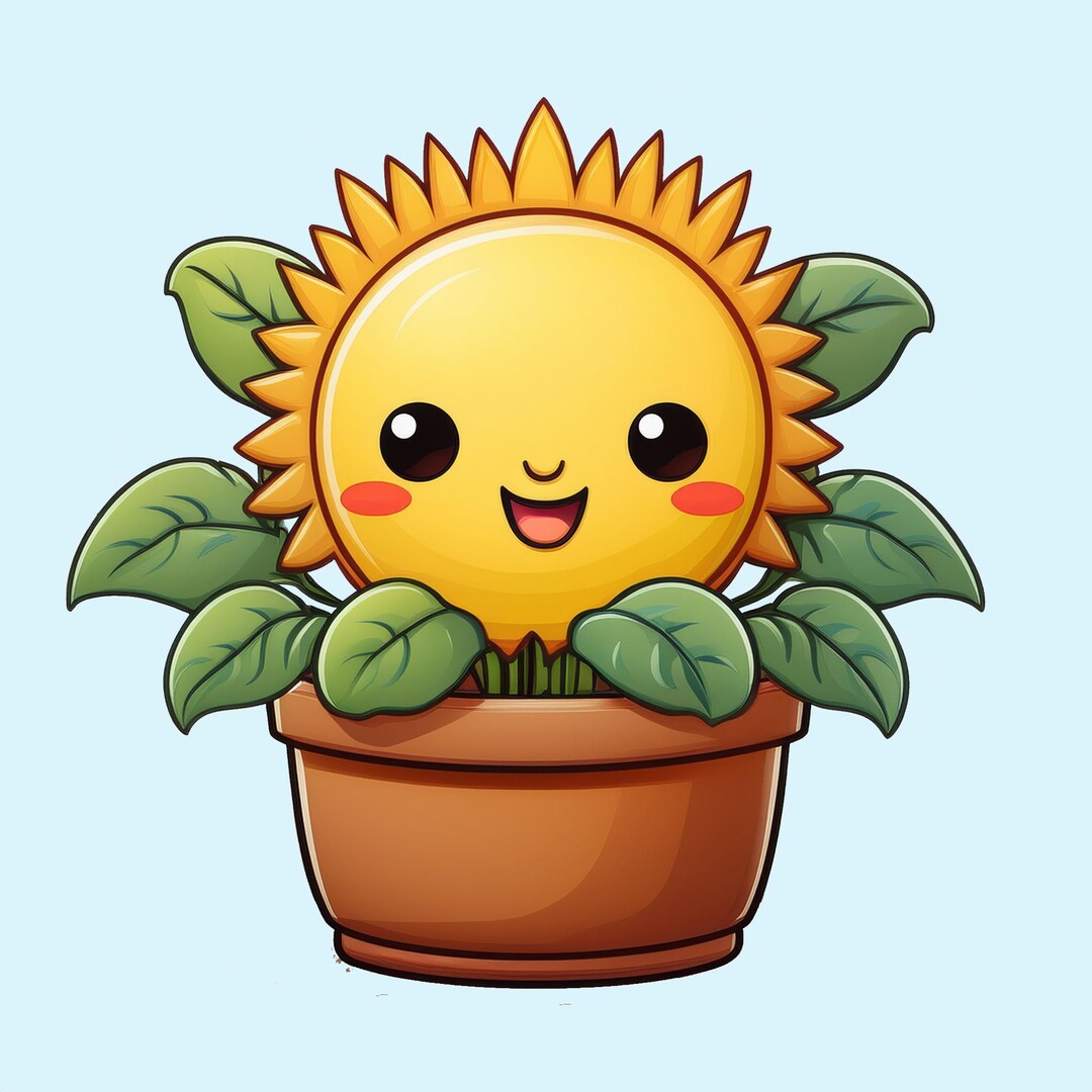 Happy Sunflower Sticker - Etsy