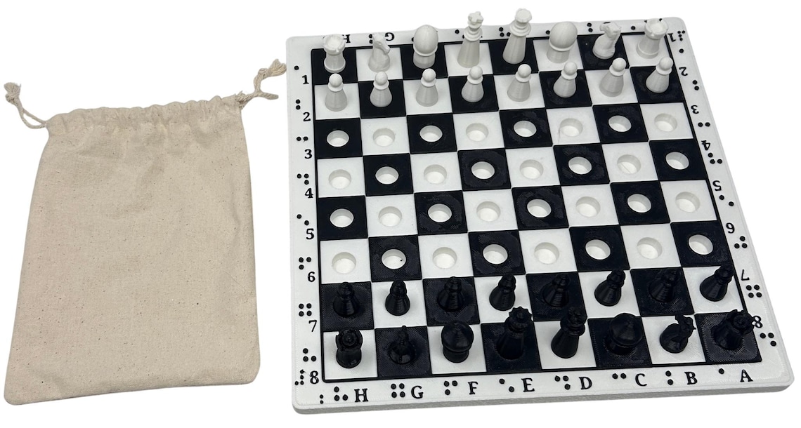 Braille Chess Set for the Blind or Visually Impaired, Tactile Pieces ...