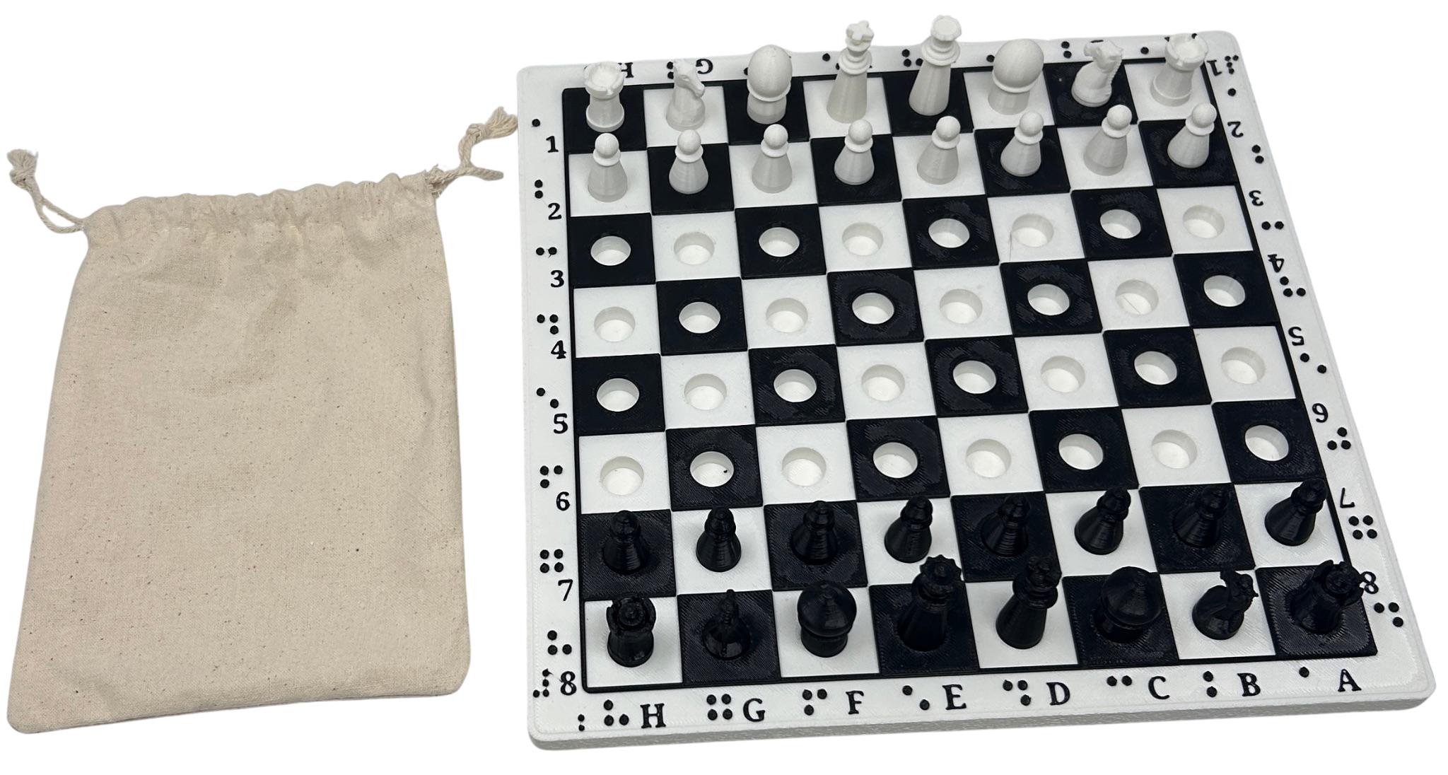 Braille Chess Set for the Blind or Visually Impaired, Tactile Pieces ...