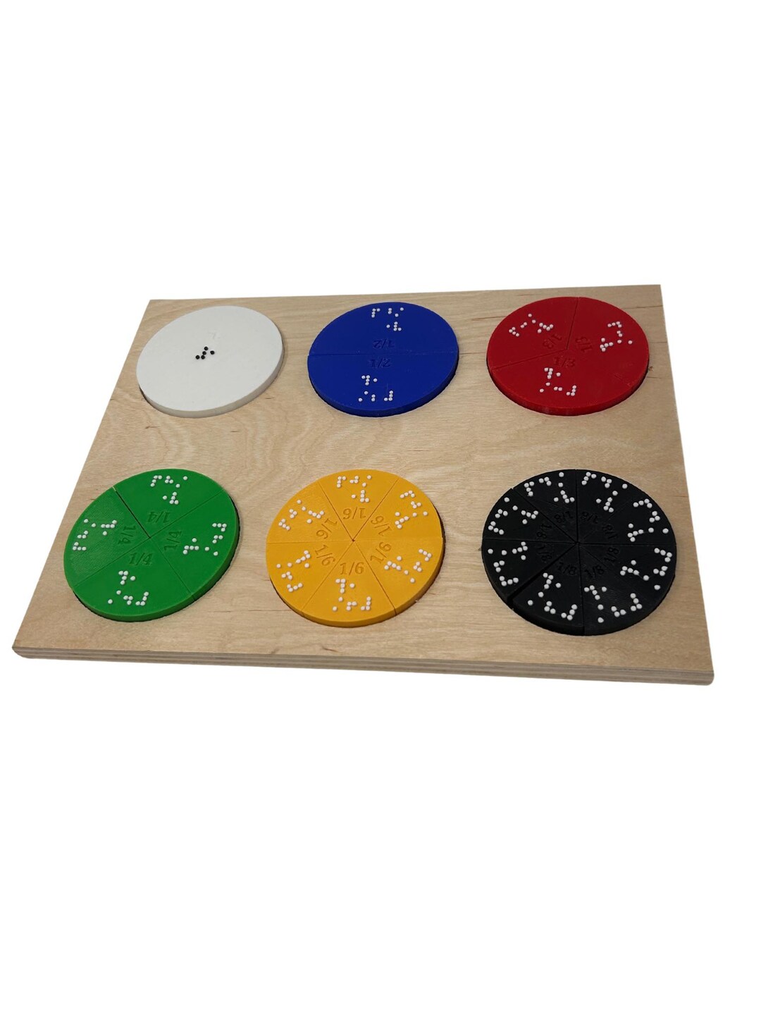 Braille Fraction Set for the Blind, 25-piece Kit for Learning ...