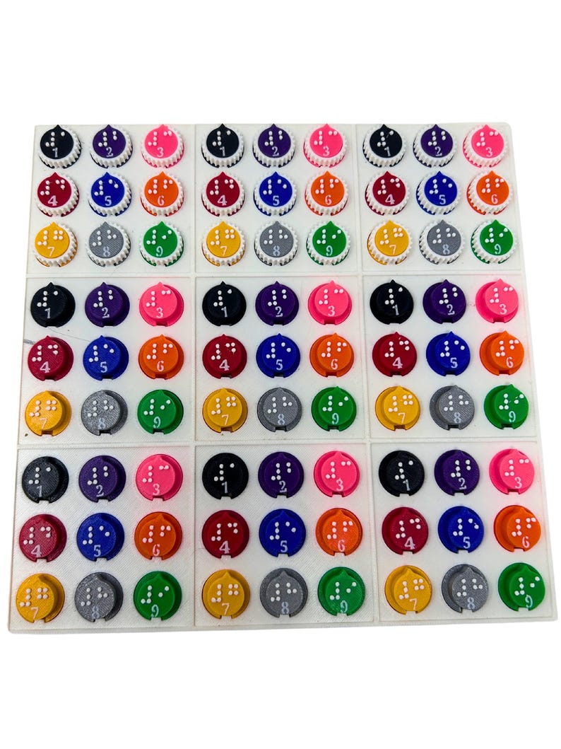 Braille Sudoku Set for the Blind, Tactile Playing Board With Braille ...