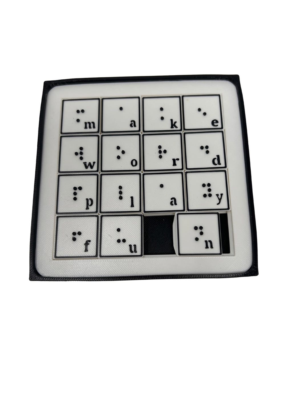 Braille Word Sliding Puzzle, Brain Teaser With Braille for the Blind ...