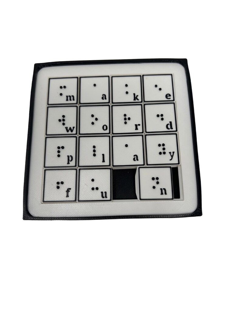 Braille Word Sliding Puzzle, Brain Teaser With Braille for the Blind ...