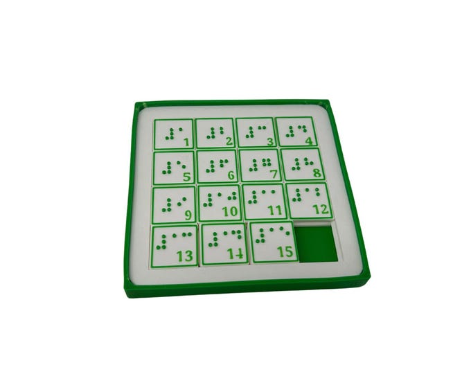 Braille 15 Sliding Puzzle, Classic Brain Teaser for the Blind, Arrange ...