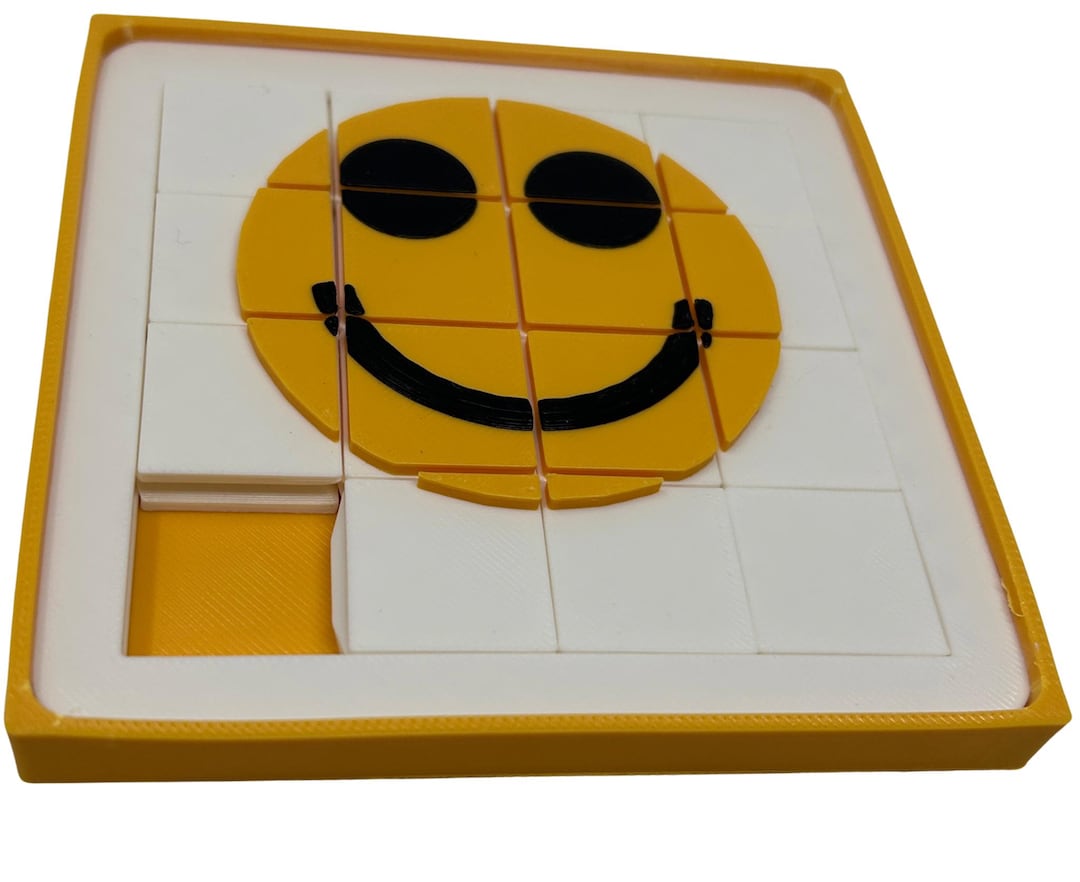 Smiley Face Sliding Puzzle, Brain Teaser for the Blind, Tiles Form ...