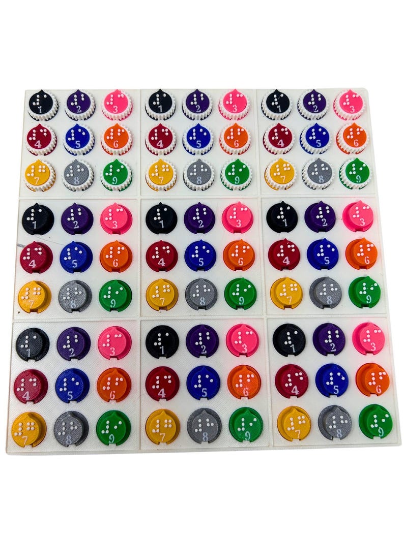Braille Sudoku Set for the Blind, Tactile Playing Board With Braille ...