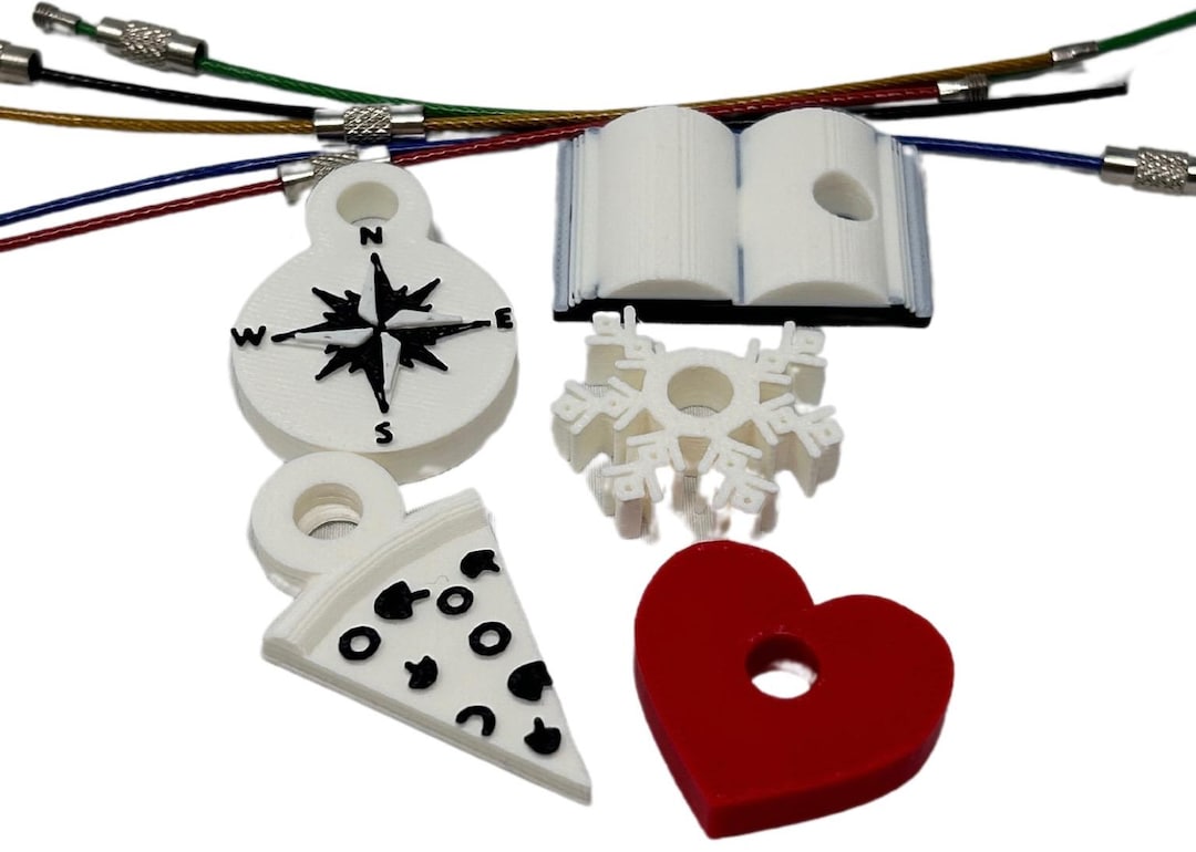 White Cane Charms for the Blind, 5 Colorful, Unique Shapes - With Wire ...