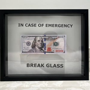 In Case of Emergency Break Glass Money Display - Etsy