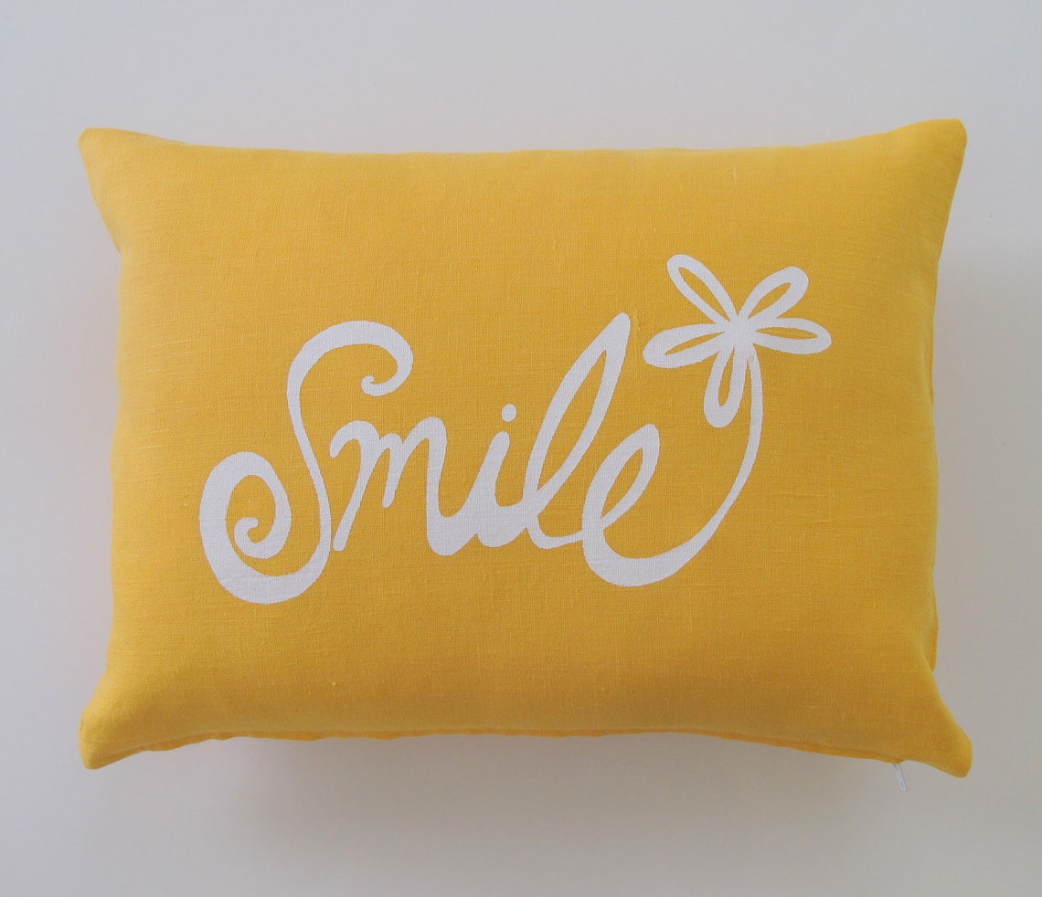 Pillow Cover. Cushion Cover. Smile Flower 12 X 16 Inches by - Etsy