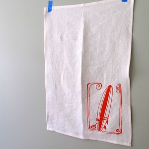 Linen Tea Towel Surfboard Kitchen Towel Choose Your Fabric - Etsy