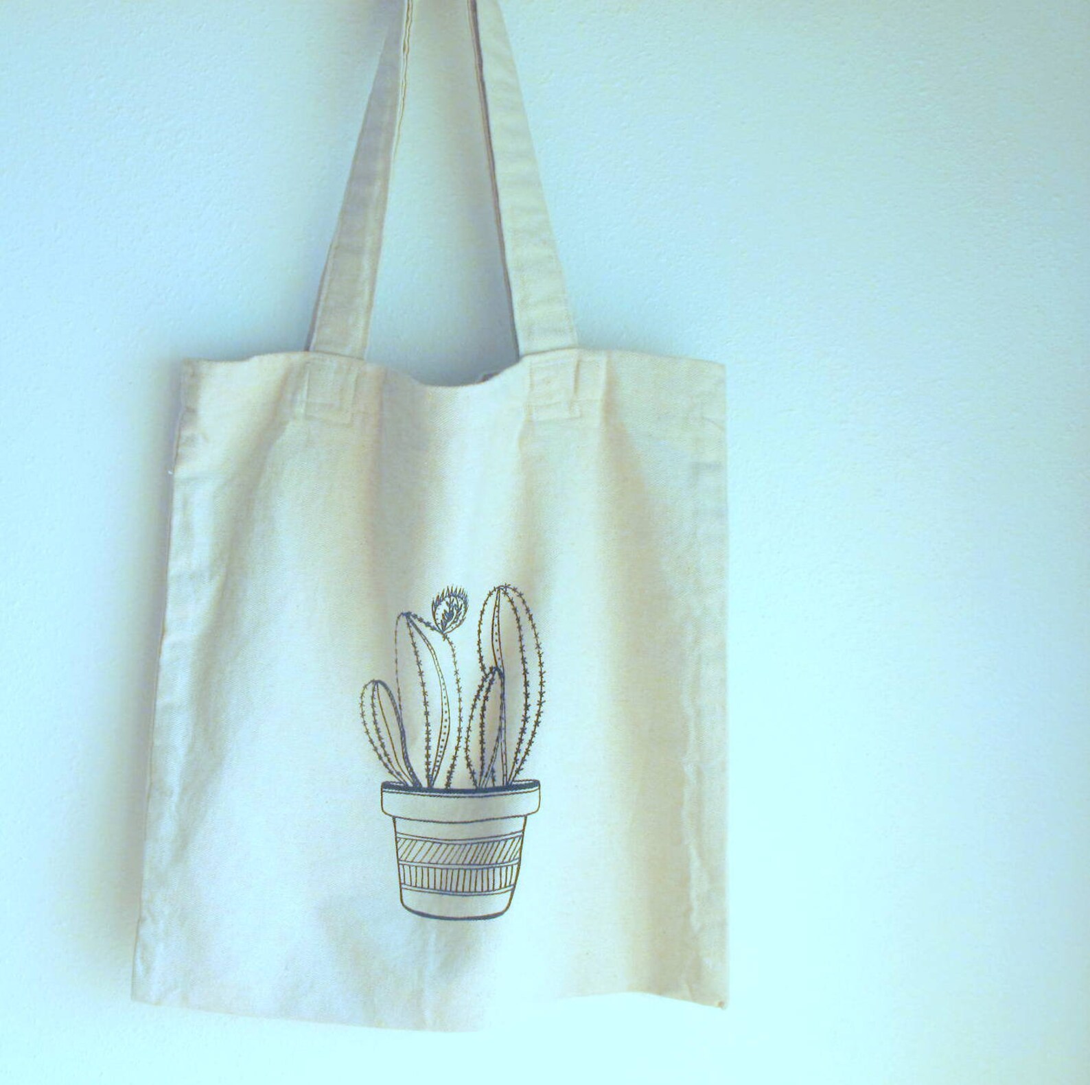 Tote Bag Cactus Choose Your Ink Color - Etsy