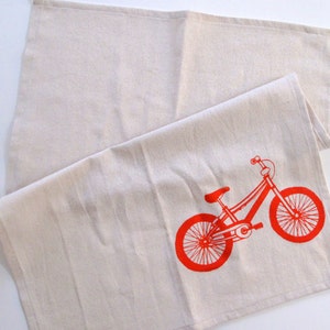 Cotton Kitchen Towel - Mountain Bike - Choose Your Ink Color - Etsy