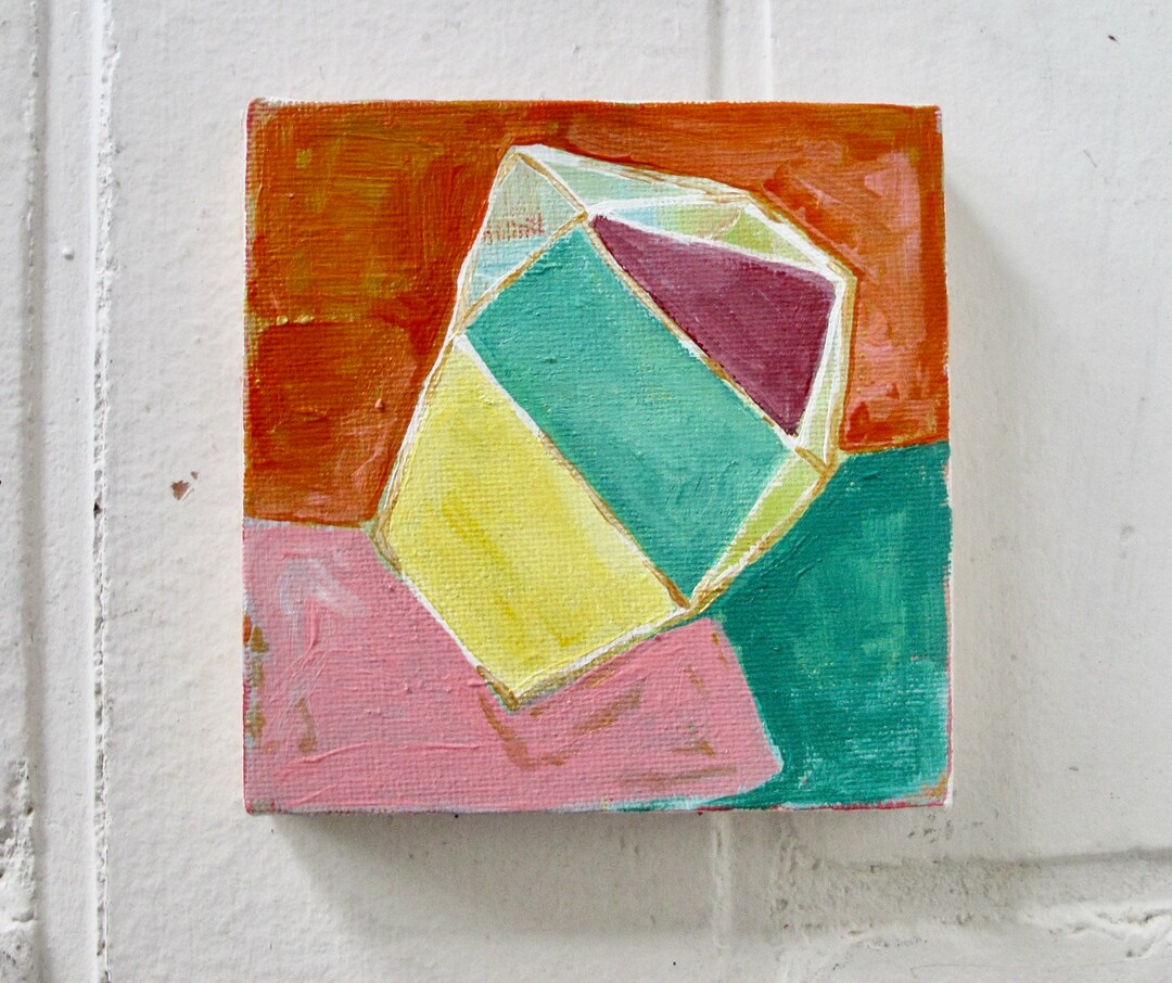 Abstract Painting Small Acrylic Art on Canvas Living Room Wall Art Home ...