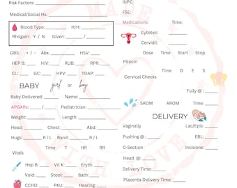 Labor and Delivery Report Sheet / Nursing Report Sheet / L&D Report ...