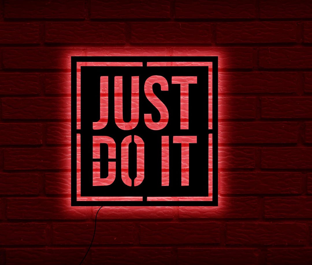 Just Do It Led Wooden Illuminated Wall Sign Wall Decor Home Decoration ...