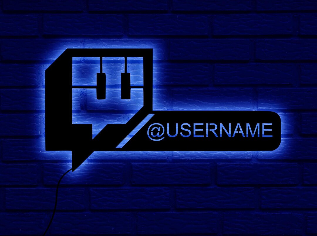 Custom Twitch Led Wooden Illuminated Wall Sign Wall Decor Home ...