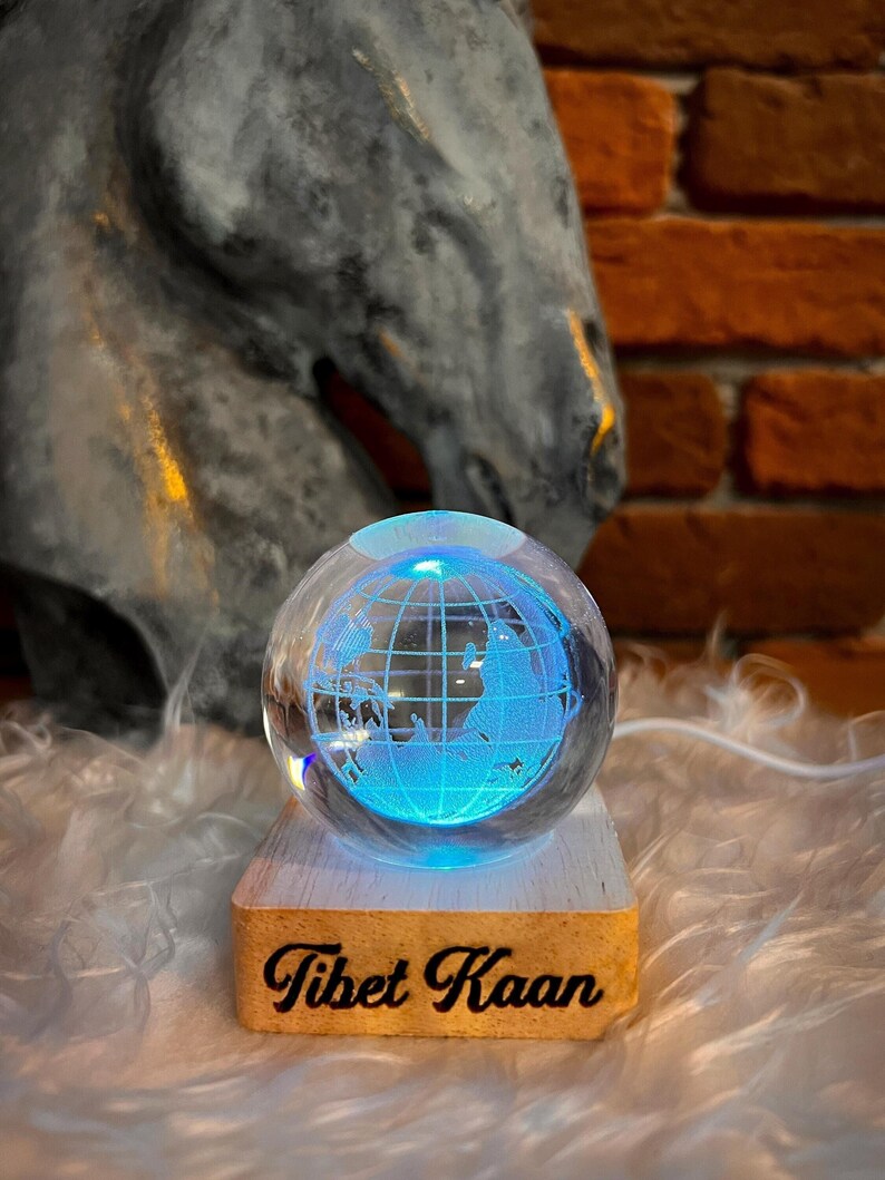 Custom Earth Night Lamp, Earth Globe Light, 3D Crystal Ball Night Light ...