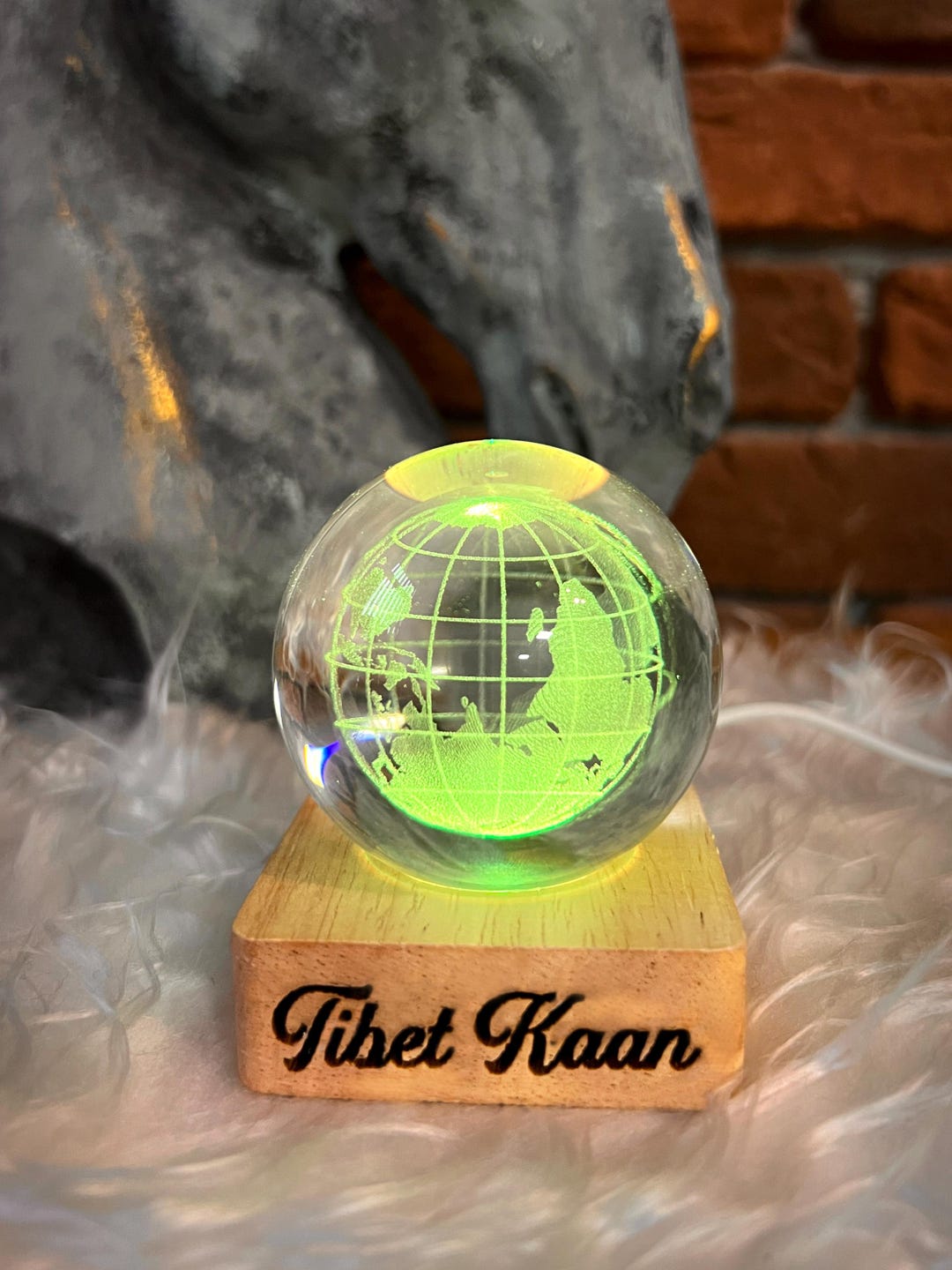Custom Earth Night Lamp, Earth Globe Light, 3D Crystal Ball Night Light ...