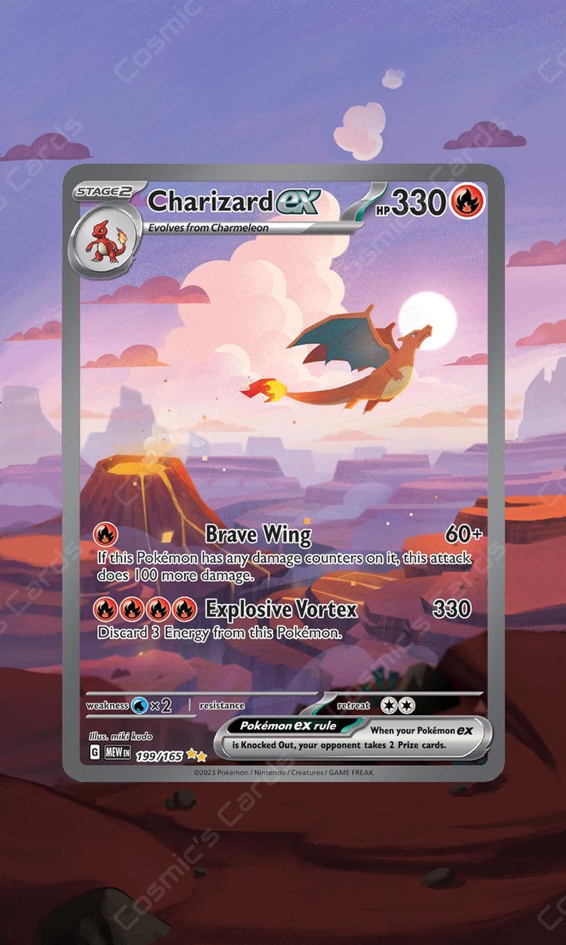 Charizard Ex From 151 Display Case Extended Art for Pokemon Card - Etsy