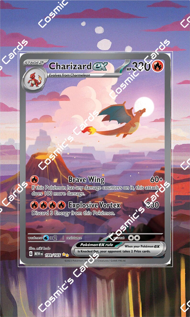 Charizard EX From Pokémon 151 Display Case Extended Art for Pokemon ...