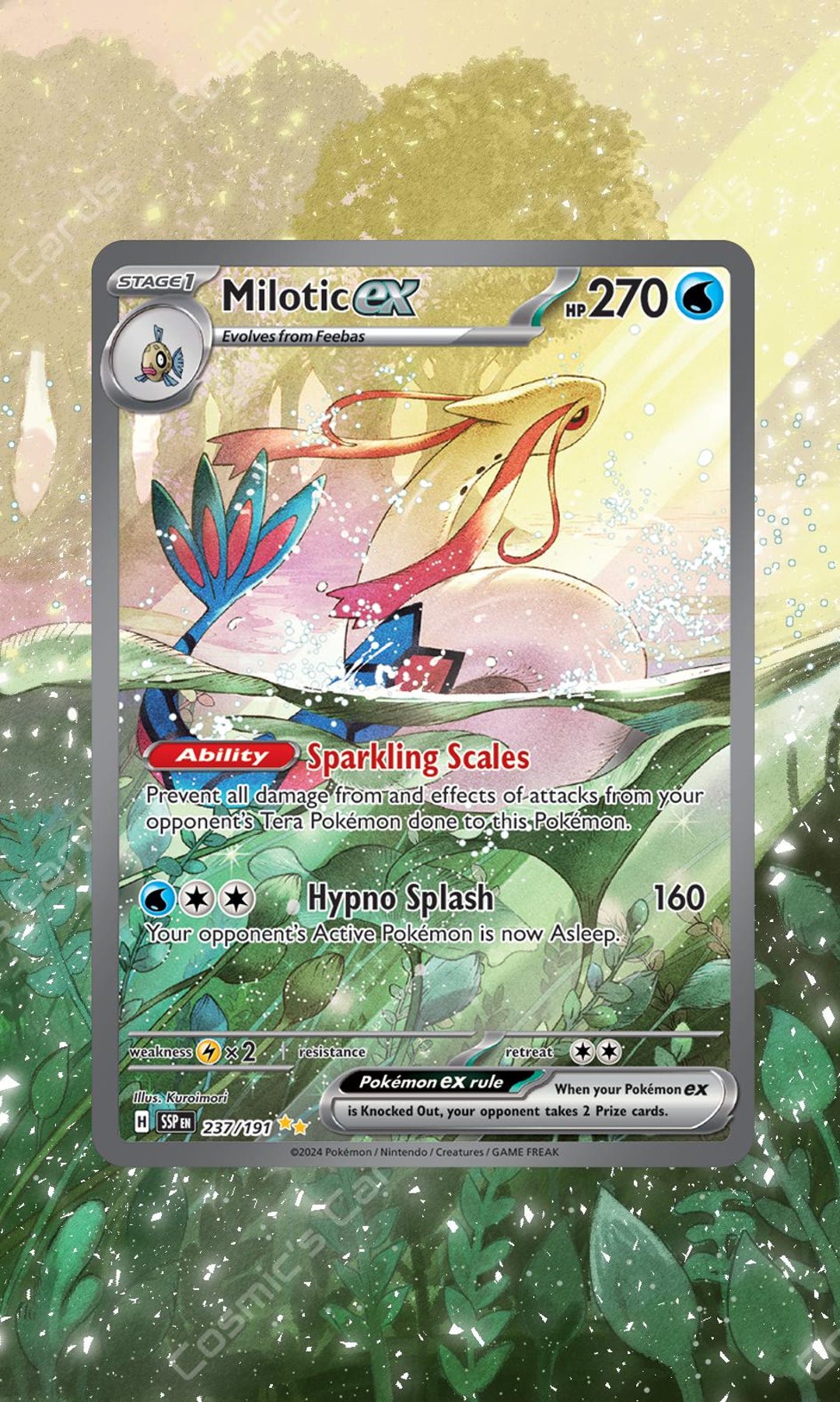 Milotic Ex 237 Sv08: Surging Sparks Display Case Extended Art for ...