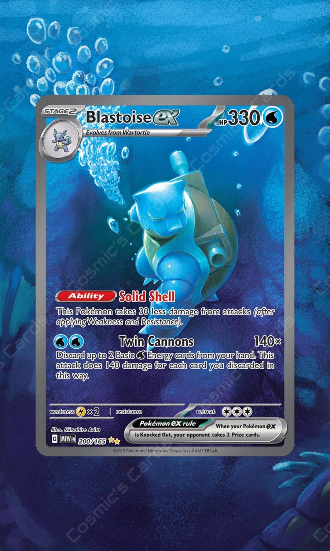 Blastoise From 151 | Display Case Extended Art for Pokemon Card - Etsy