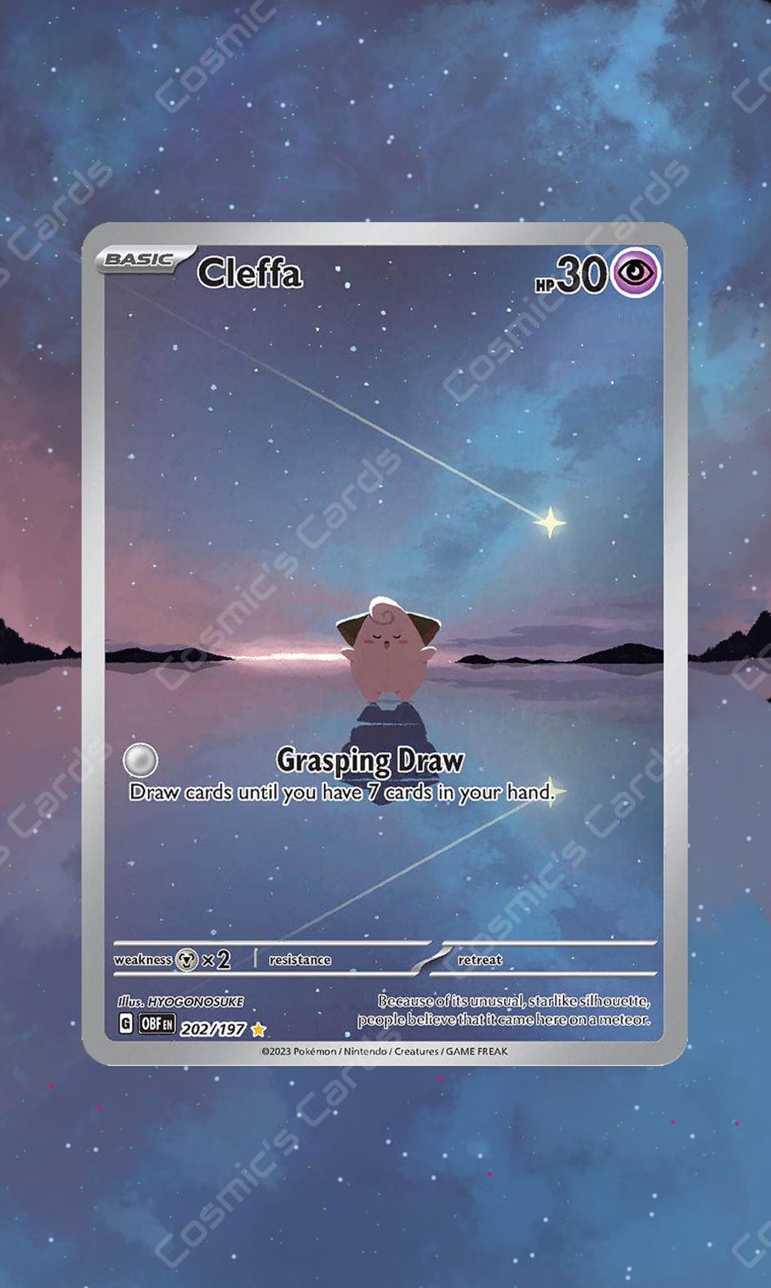 Cleffa 202 | Display Case Extended Art for Pokemon Card - Etsy