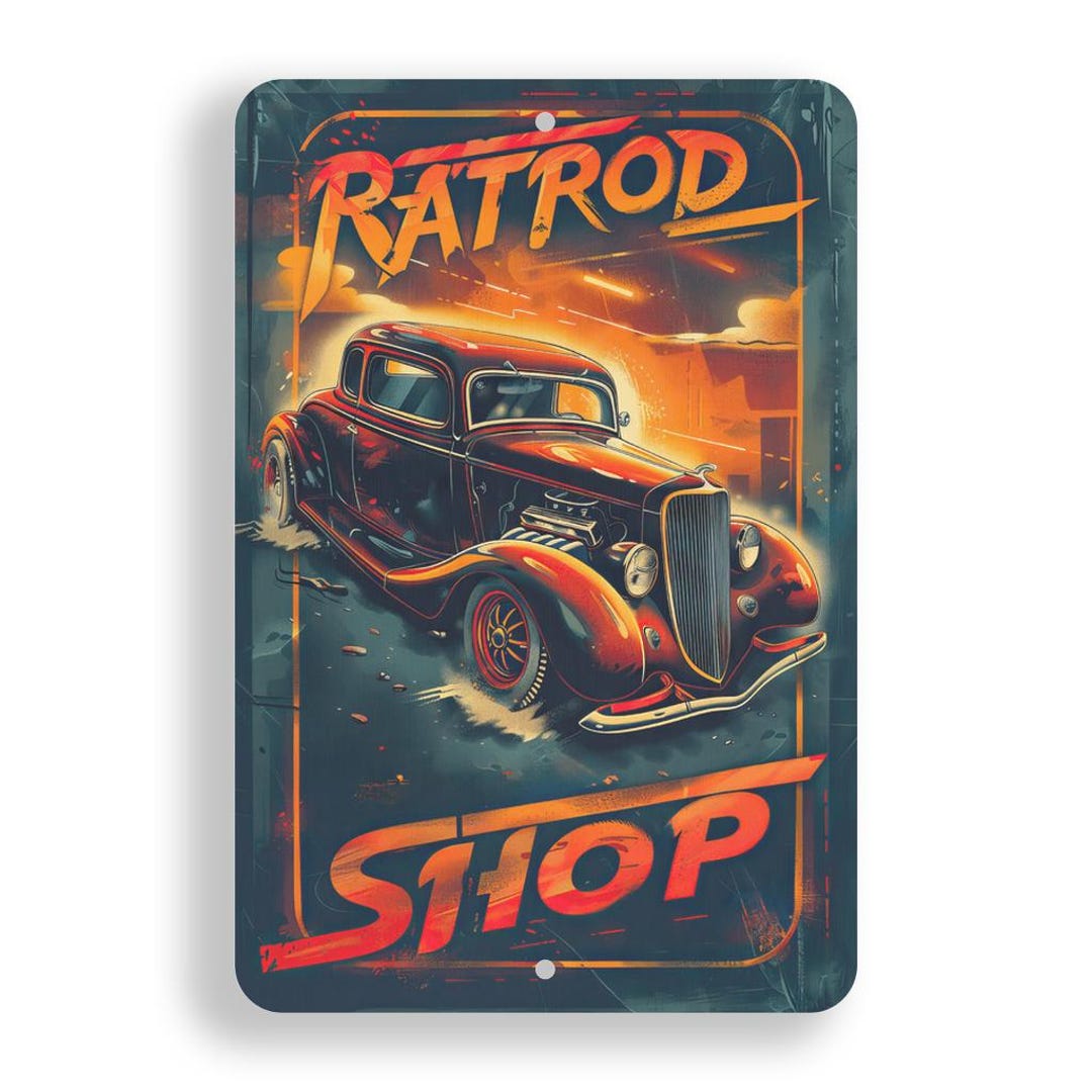 Metal Sign : Hotrod Ratrod Garage Car Shop Signage, Retro and Vintage ...