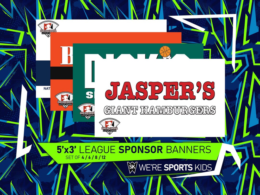 Sponsor Banners - 5' X 3' Banner Set of 4 / 6 / 8 / 12 - Premium Custom ...