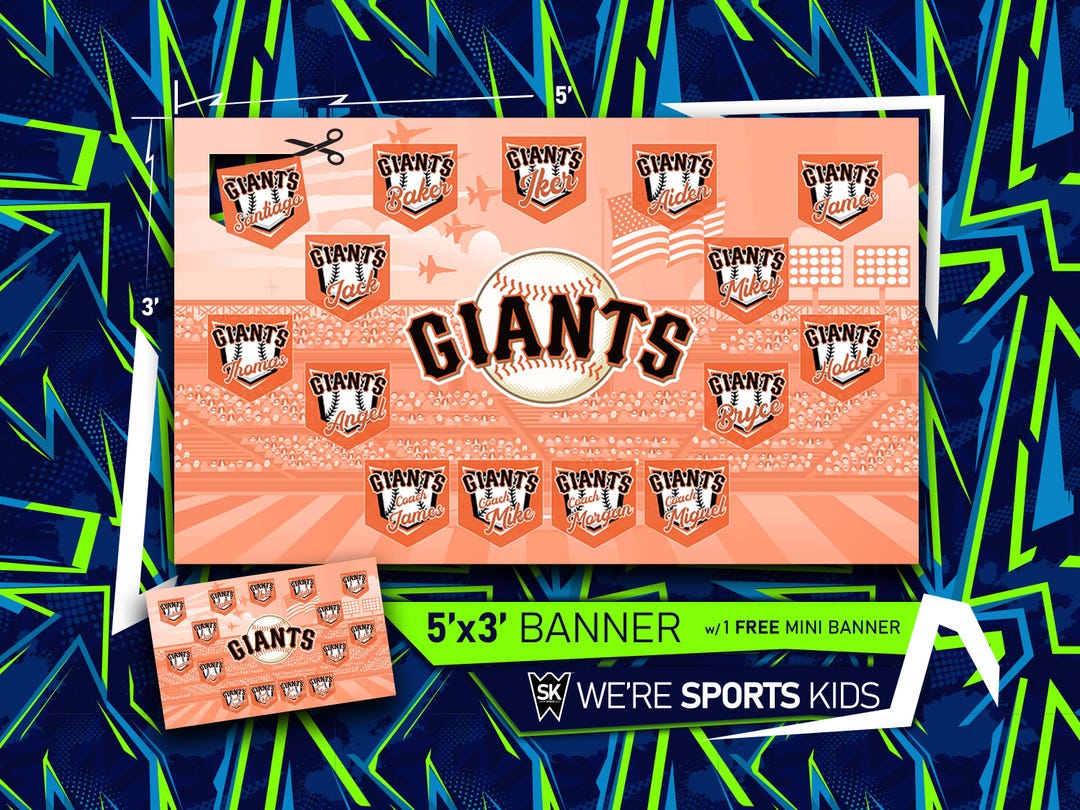 Team Sports Banner - 5' X 3' Cut Away Banner W/free Mini Banner ...