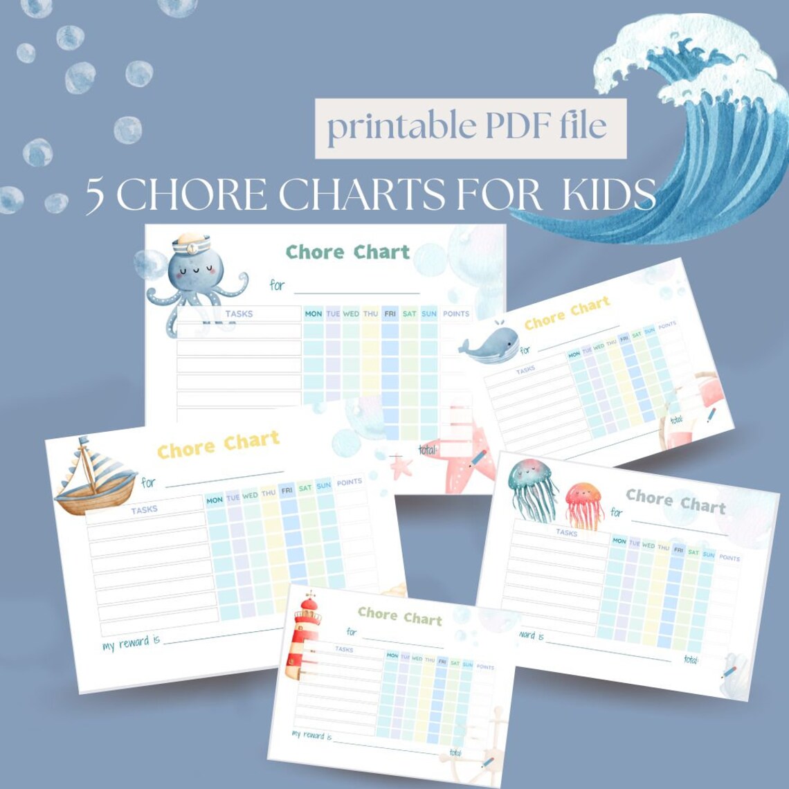 Chore Chart for Kids | Weekly Planer | Tasks | Check List for Kids ...
