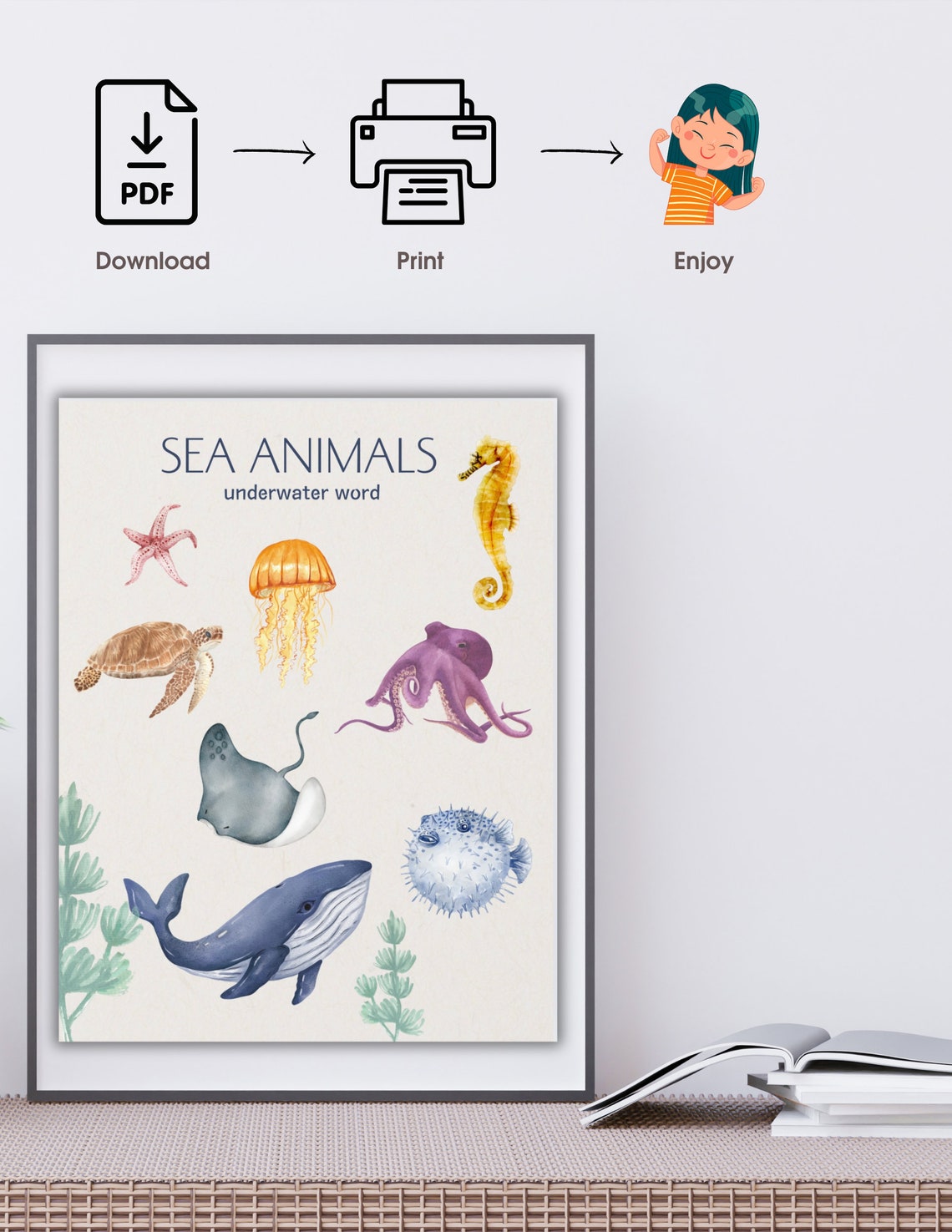 Poster | Kids Education Poster | Sea Animals | Sea Animals Poster ...
