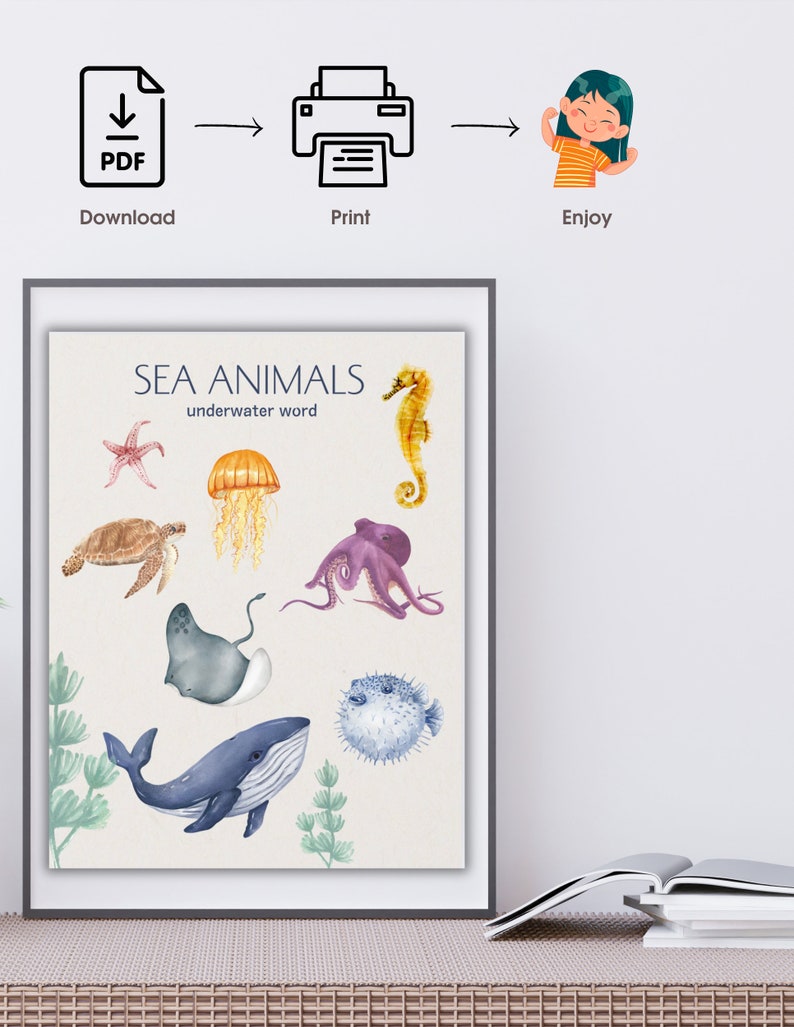 Poster | Kids Education Poster | Sea Animals | Sea Animals Poster ...