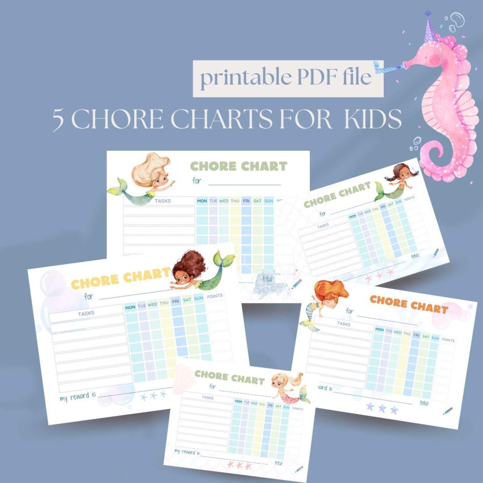 Chore Chart for Kids | Weekly Planer | Printable Chore Chart | Kids ...