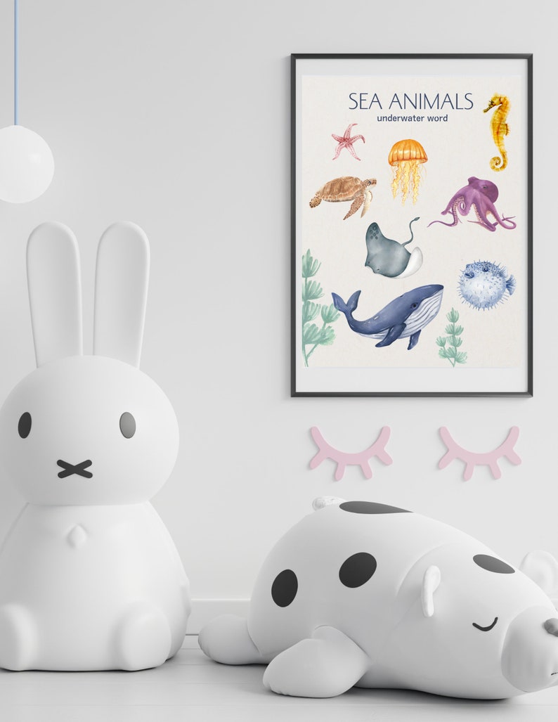 Poster | Kids Education Poster | Sea Animals | Sea Animals Poster ...