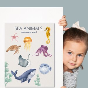 Poster | Kids Education Poster | Sea Animals | Sea Animals Poster ...