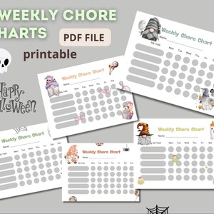 Halloween | Chore Chart | Weekly Chart for Kids | Kids Routine Chart ...