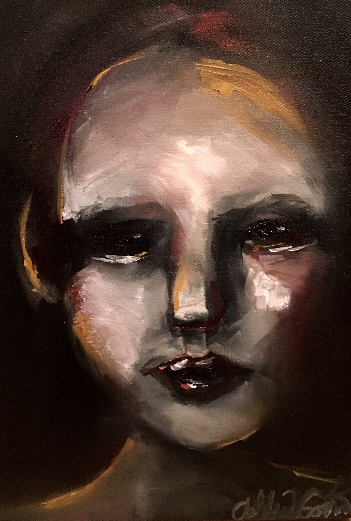 Twisted Face Small Painting Original Hand Painted Oil | Etsy