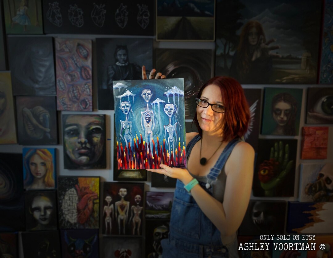 ORIGINAL Weird Figures Oil Painting - Etsy