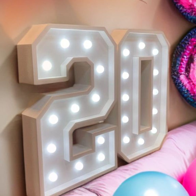 Light up Numbers for Party - Etsy
