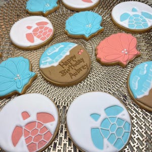 FREE SHIPPING Beach Cookies • Beach Wedding • Summer Cookies • Seashell ...