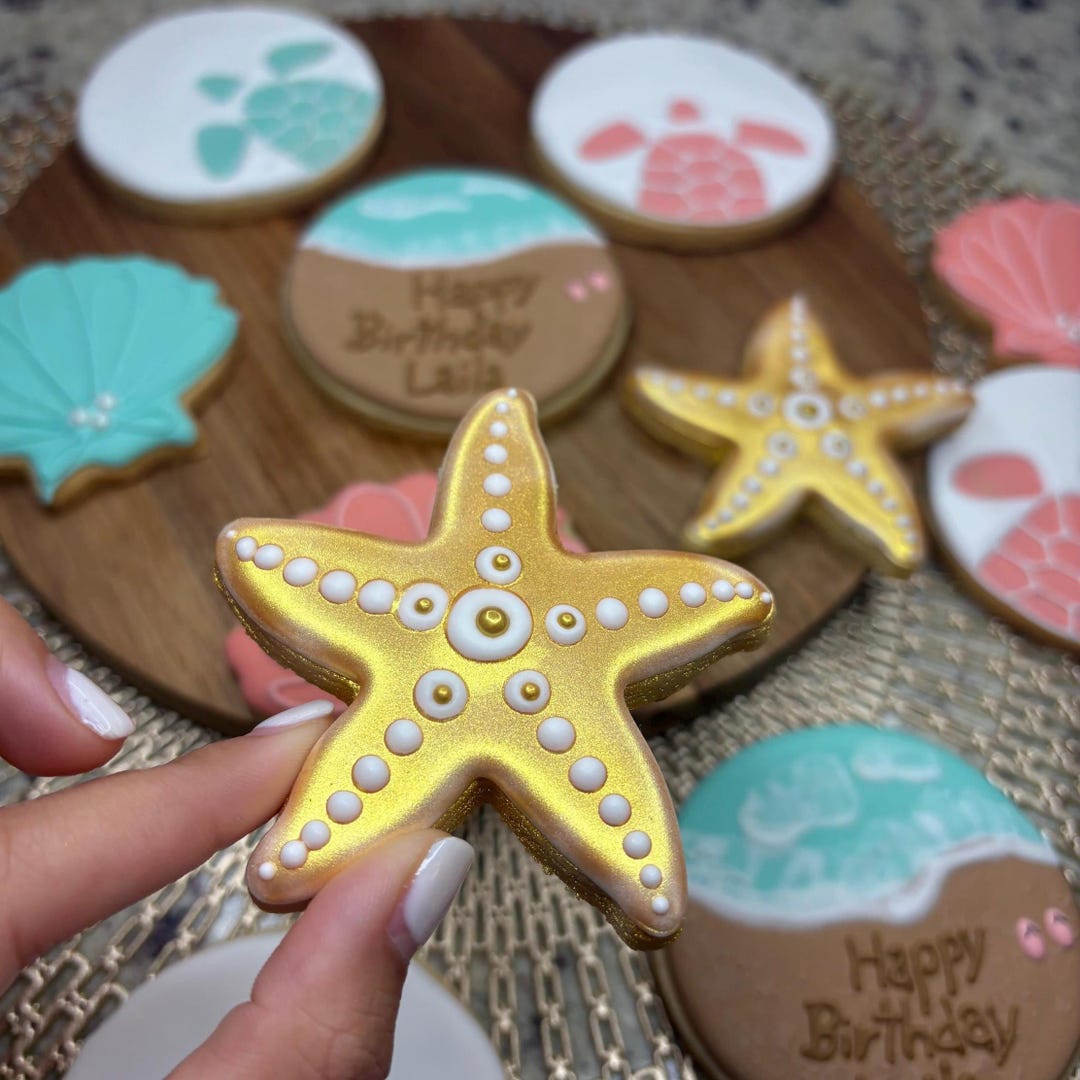 FREE SHIPPING Beach Cookies • Beach Wedding • Summer Cookies • Seashell ...