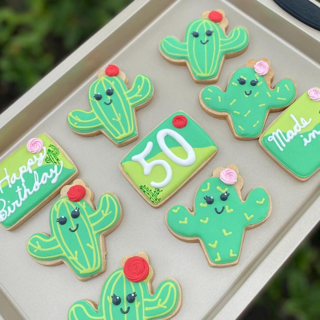 Cactus Cookies • Cute Cookies • Plant Cookies • Gift Cookies • Cactus ...