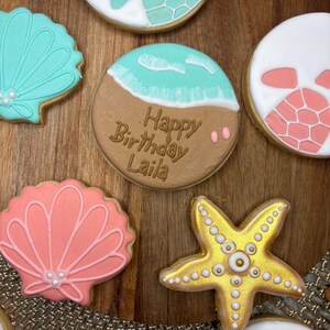 FREE SHIPPING Beach Cookies • Beach Wedding • Summer Cookies • Seashell ...