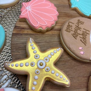 FREE SHIPPING Beach Cookies • Beach Wedding • Summer Cookies • Seashell ...
