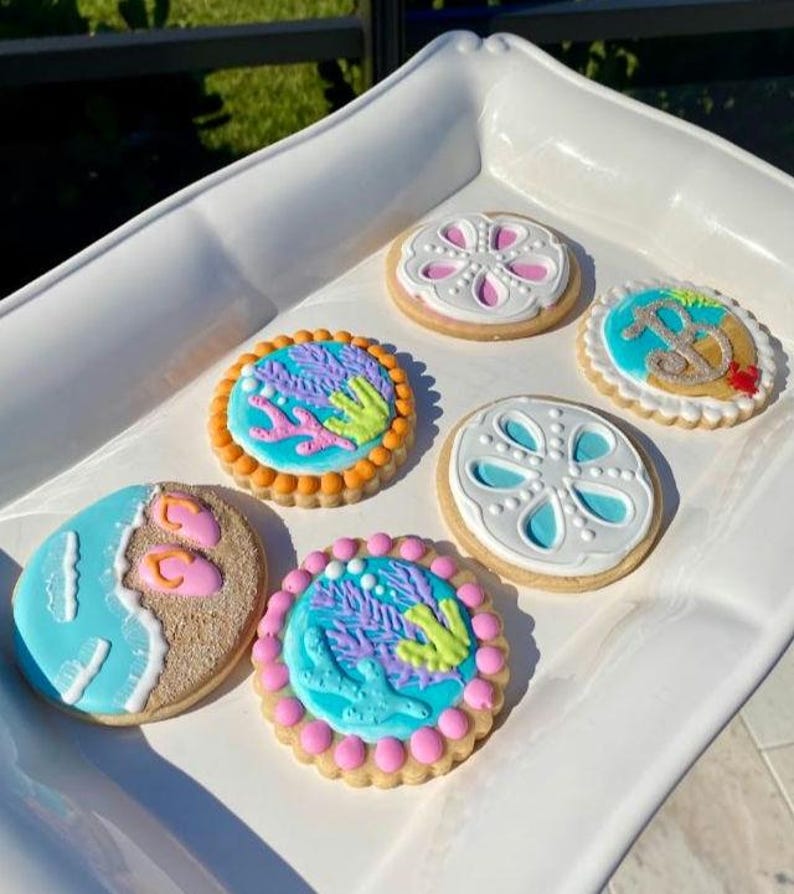 Beach Cookies • Mothers Day • Summer Cookies • Plant Cookies • Gift ...
