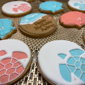 FREE SHIPPING Beach Cookies • Beach Wedding • Summer Cookies • Seashell ...