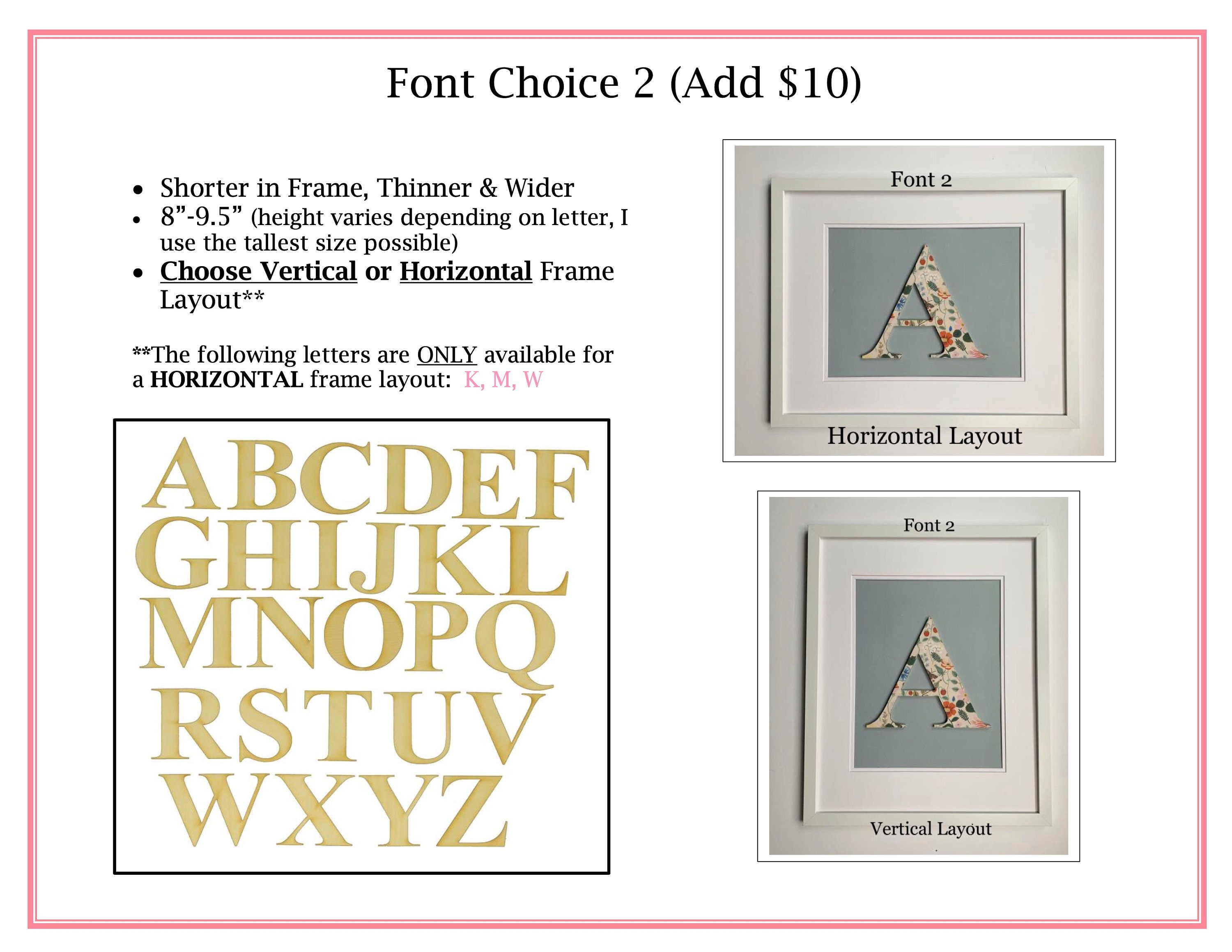 Nursery Letter for Baby Girl Framed Floral Monogram for Wall - Etsy